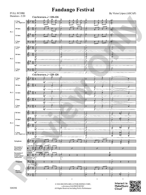 Fandango Festival: Flexible Band/String Ensemble Score & Parts: Victor ...