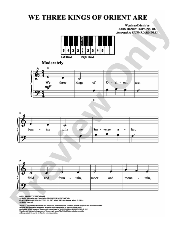 We Three Kings of Orient Are: Easy Piano: John Henry Hopkins, Jr ...