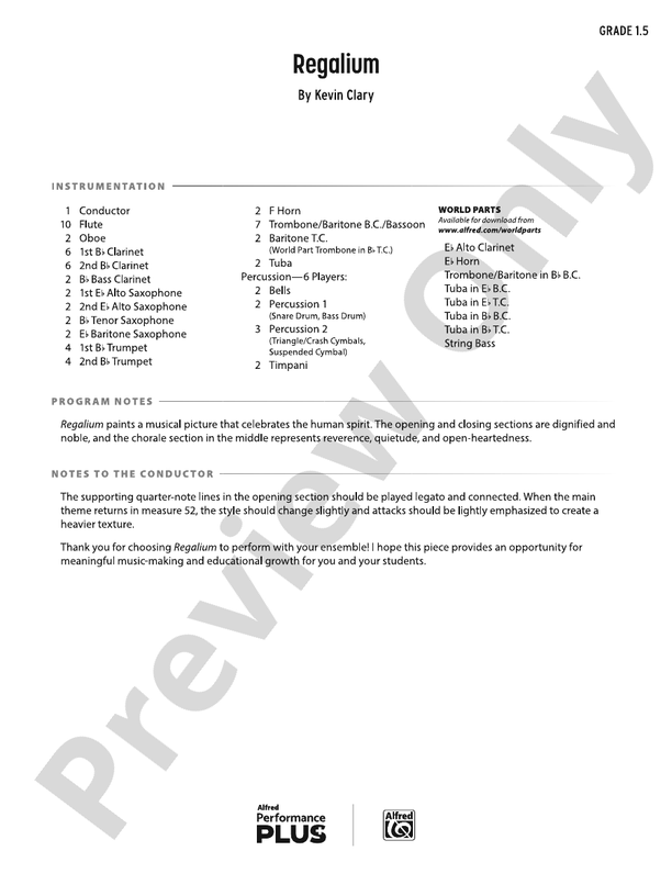 Regalium: : Kevin Clary - Digital Sheet Music Download