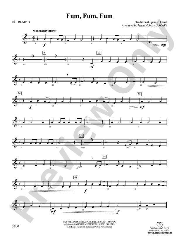 Fum, Fum, Fum: 1st B-flat Trumpet: 1st B-flat Trumpet Part - Digital ...
