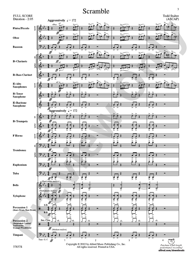 Scramble: Concert Band Conductor Score & Parts: Todd Stalter - Digital ...