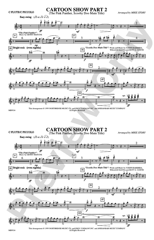 Cartoon Show, Part 2: Flute: Flute Part - Digital Sheet Music Download