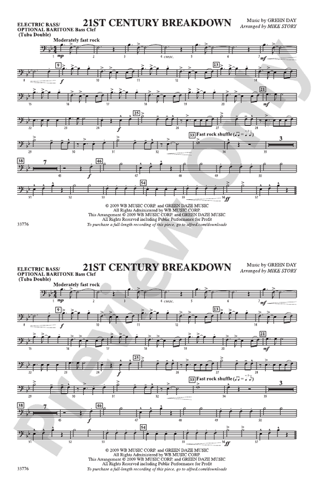 21st Century Breakdown: Electric Bass: Electric Bass Part - Digital ...