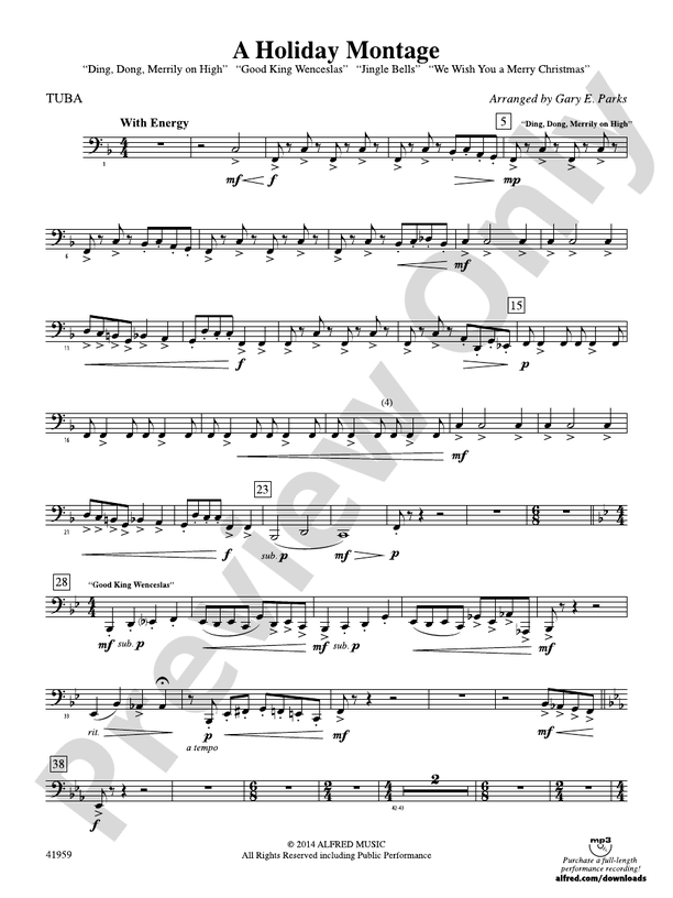 A Holiday Montage: Tuba: Tuba Part - Digital Sheet Music Download