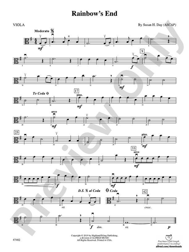 Rainbow's End: Viola: Viola Part - Digital Sheet Music Download