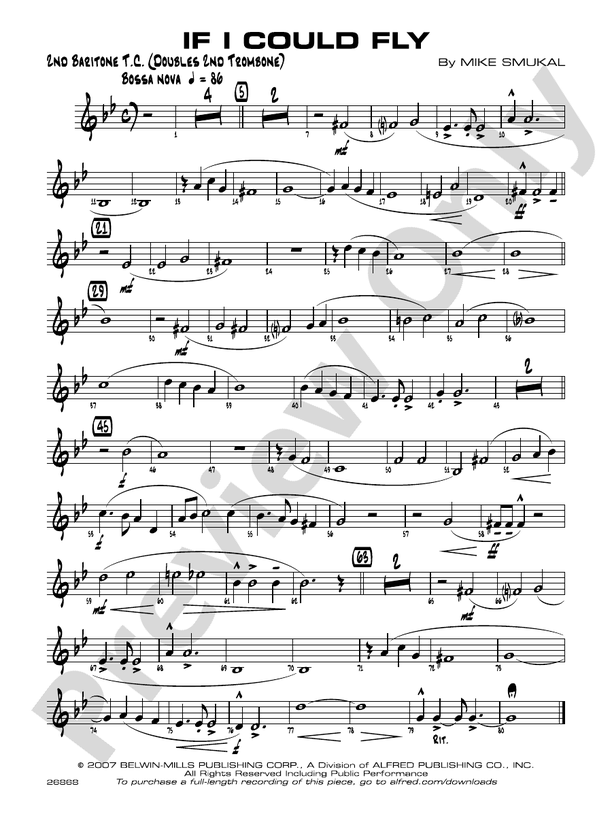 If I Could Fly: 2nd Baritone T.C.: 2nd Baritone T.C. Part - Digital Sheet Music Download