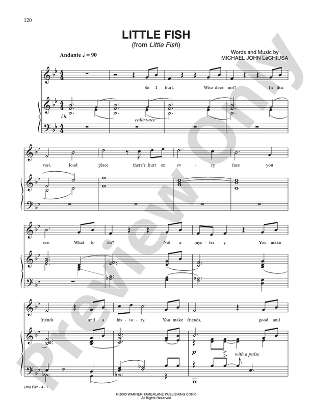 Little Fish (from "Little Fish"): Piano/Vocal: Michael John LaChisua ...