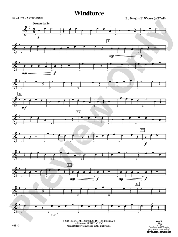 Windforce E Flat Alto Saxophone E Flat Alto Saxophone Part Digital