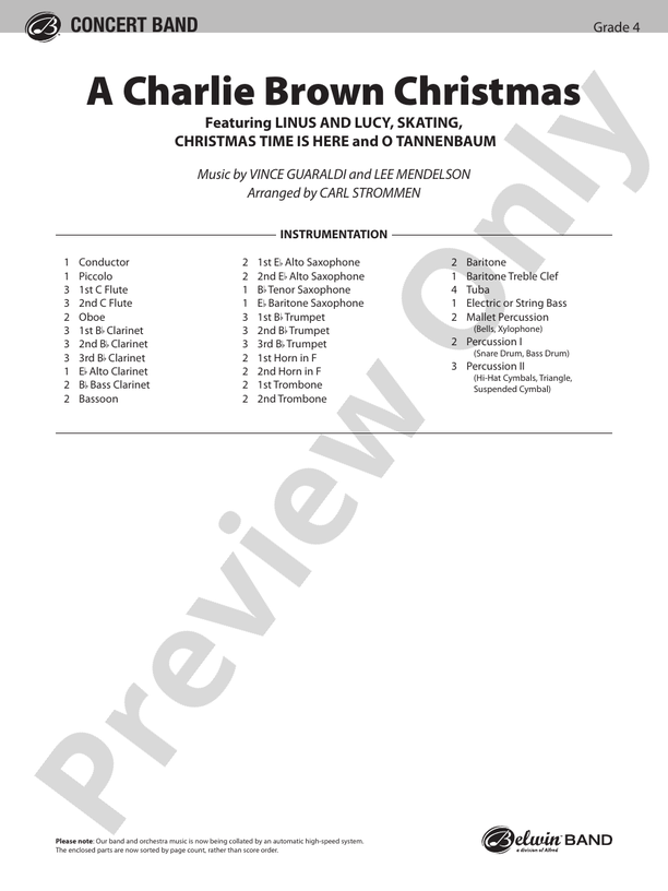 A Charlie Brown Christmas: Score: Concert Band Score - Digital Sheet ...