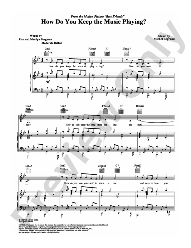 How Do You Keep the Music Playing?: Piano/Vocal/Chords: Michel Legrand ...