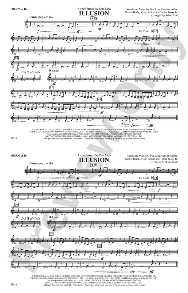 Illusion: Horn in B flat: Horn in B flat Part - Digital Sheet Music ...