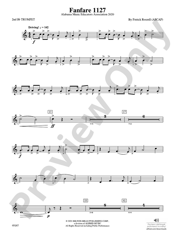 Fanfare 1127: 2nd B-flat Trumpet: 2nd B-flat Trumpet Part - Digital Sheet Music Download