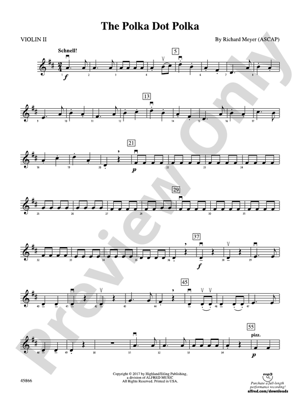 The Polka Dot Polka: 2nd Violin: 2nd Violin Part - Digital Sheet Music ...