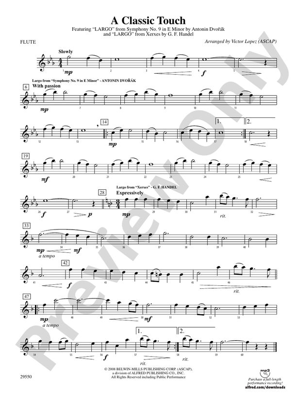 A Classic Touch: Flute: Flute Part - Digital Sheet Music Download
