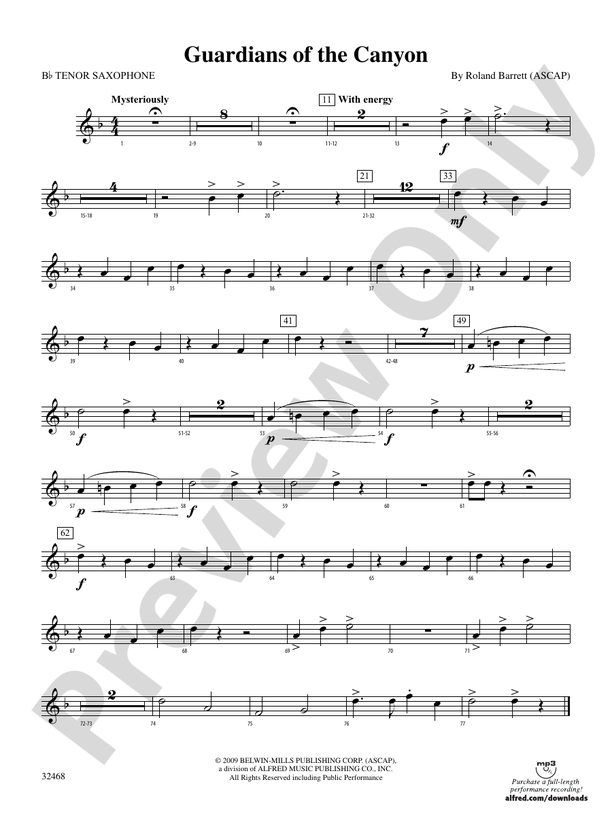 Guardians of the Canyon: B-flat Tenor Saxophone: B-flat Tenor Saxophone ...