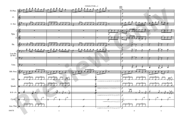 Greedy: Score: Marching Band Score - Digital Sheet Music Download
