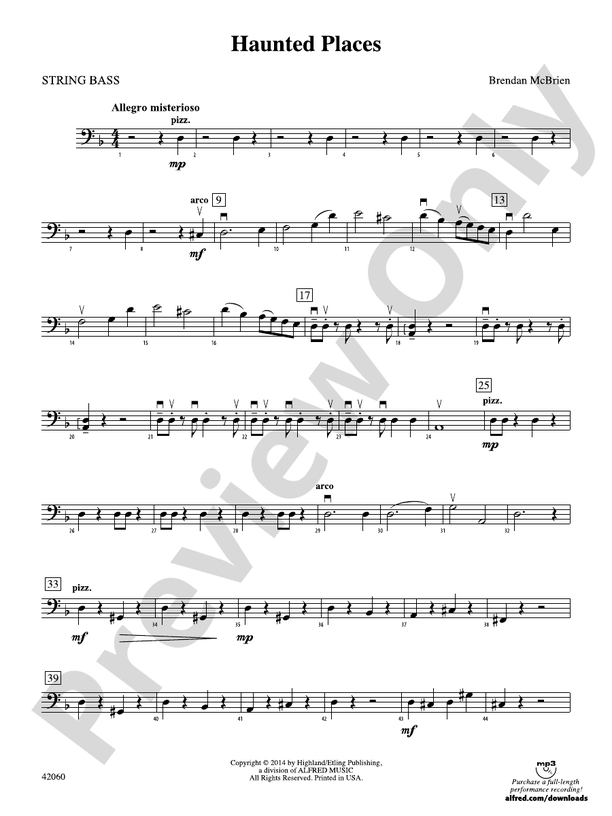 Haunted Places: String Bass: String Bass Part - Digital Sheet Music ...