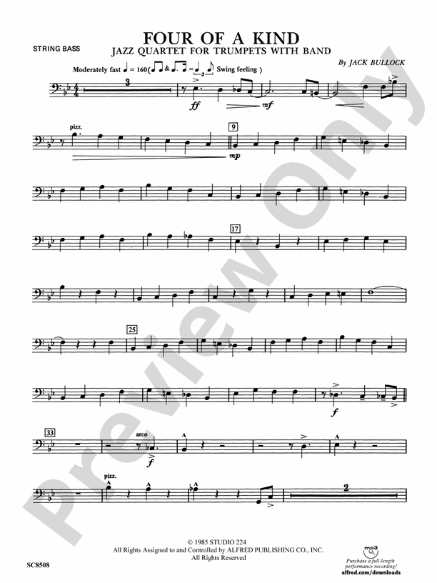 Four of a Kind: String Bass: String Bass Part - Digital Sheet Music ...