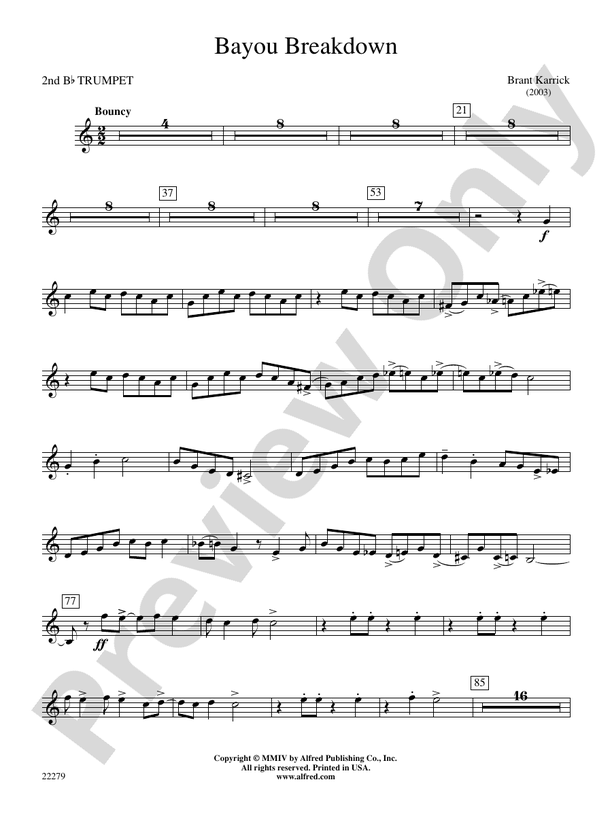 Bayou Breakdown: 2nd B-flat Trumpet: 2nd B-flat Trumpet Part - Digital Sheet Music Download