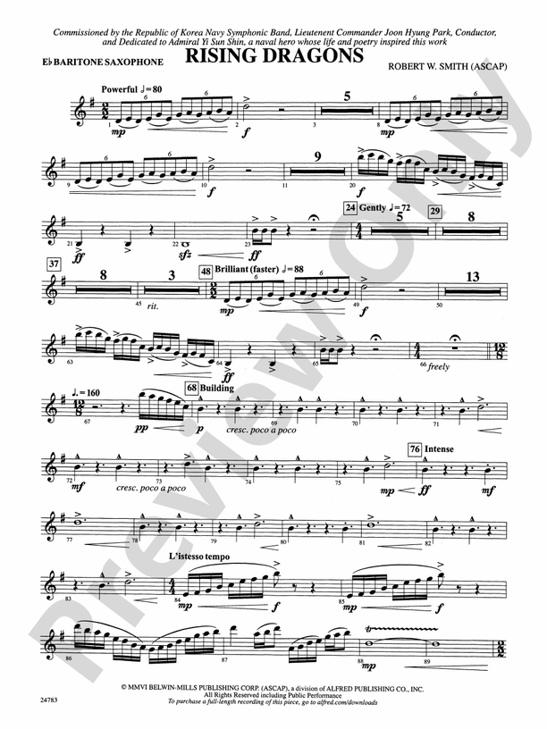 Rising Dragons: E-flat Baritone Saxophone: E-flat Baritone Saxophone ...