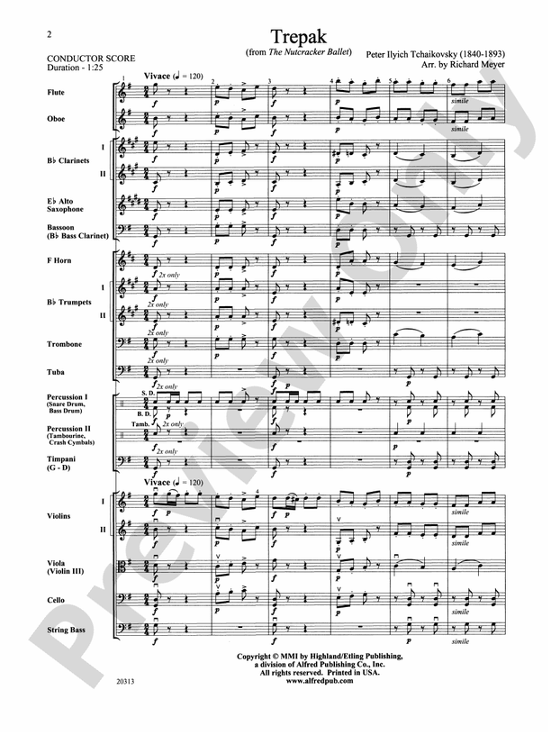 Trepak from The Nutcracker Ballet: Score: Full Orchestra Score ...
