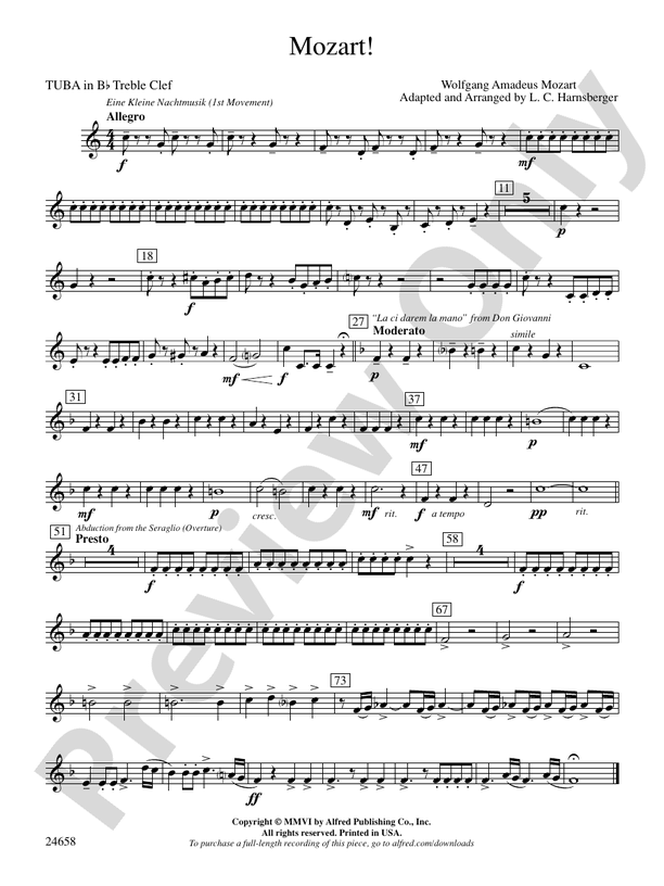 Mozart!: (wp) B-flat Tuba T.C.: (wp) B-flat Tuba T.C. World Part - Digital Sheet Music Download