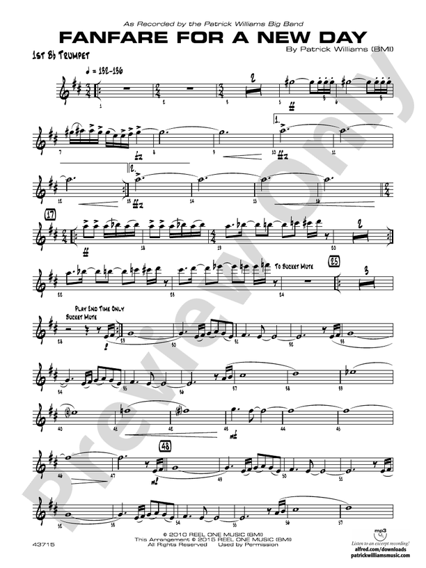 Fanfare for a New Day: 1st B-flat Trumpet: 1st B-flat Trumpet Part - Digital Sheet Music Download