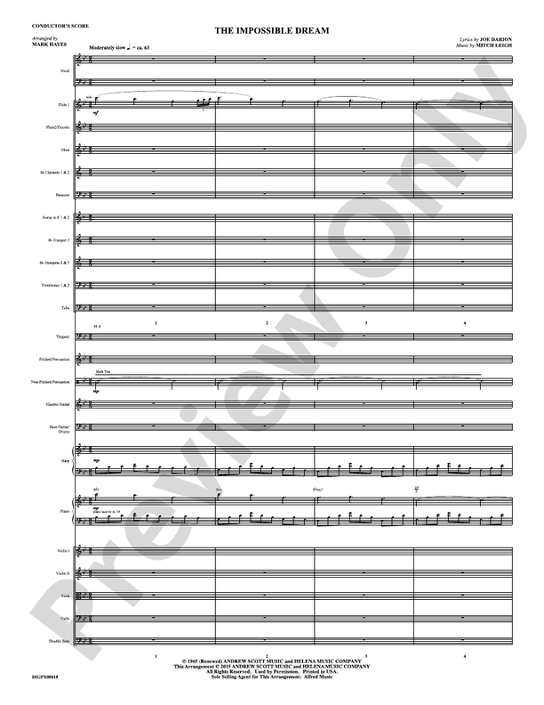 The Impossible Dream: : Mitch Leigh - Digital Sheet Music Download