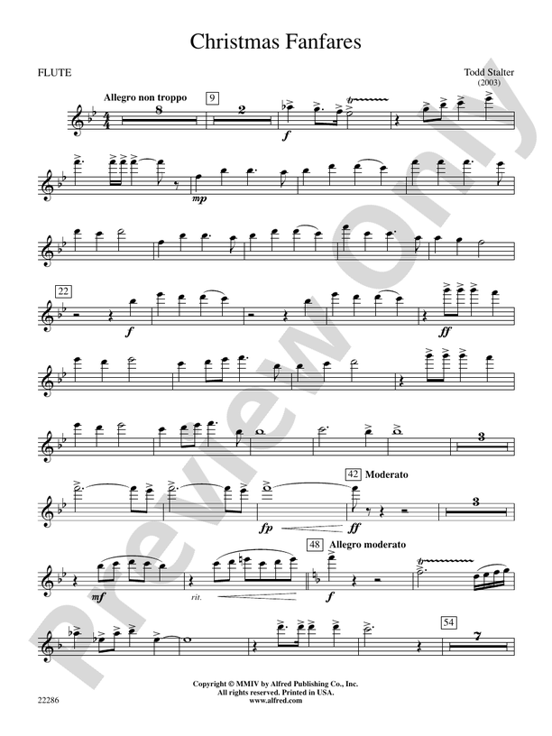 Christmas Fanfares: Flute: Flute Part - Digital Sheet Music Download