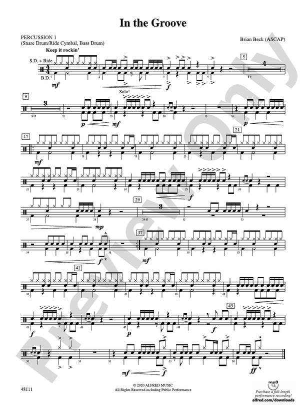 In the Groove: 1st Percussion: 1st Percussion Part - Digital Sheet ...
