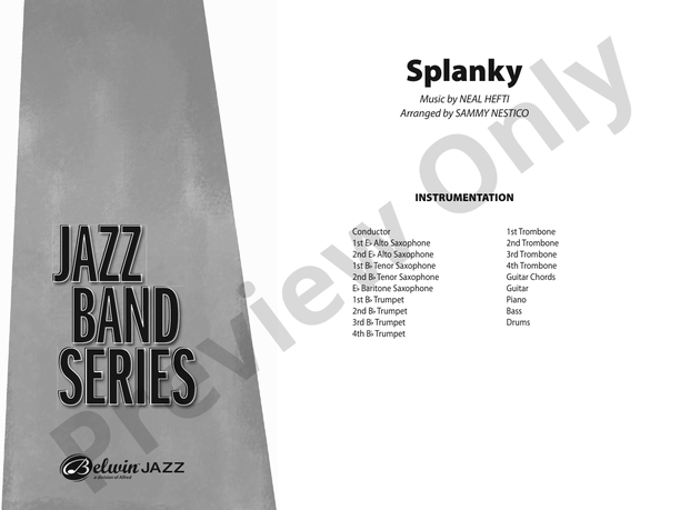 Splanky: Jazz Ensemble Conductor Score & Parts: Neal Hefti - Digital ...