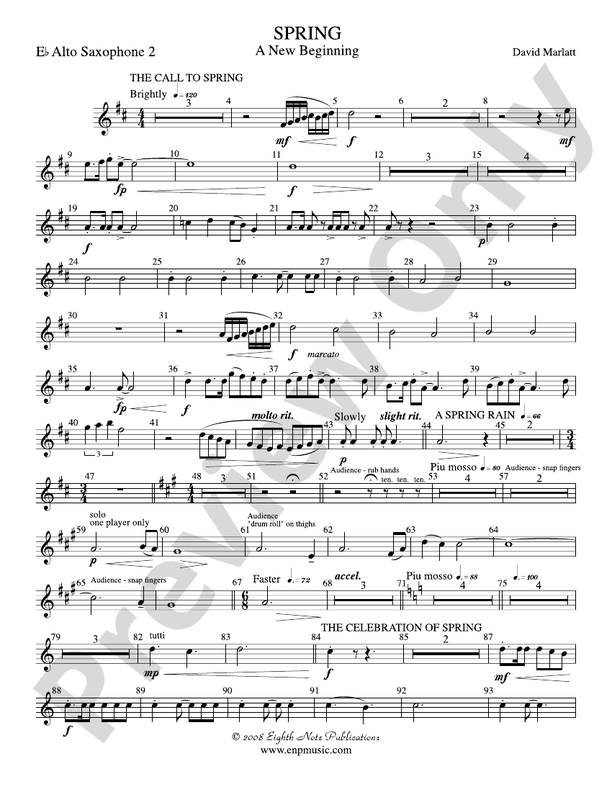 Spring (A New Beginning): 2nd E-flat Alto Saxophone: 2nd E-flat Alto ...