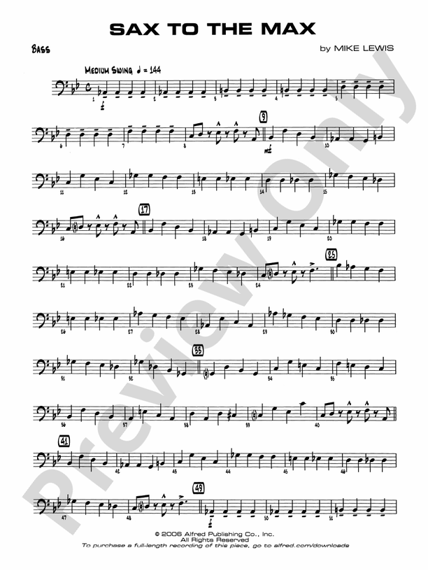 Sax to the Max: String Bass: String Bass Part - Digital Sheet Music ...
