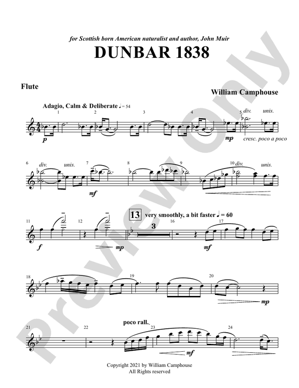 Dunbar 1838: Flute: Flute Part - Digital Sheet Music Download
