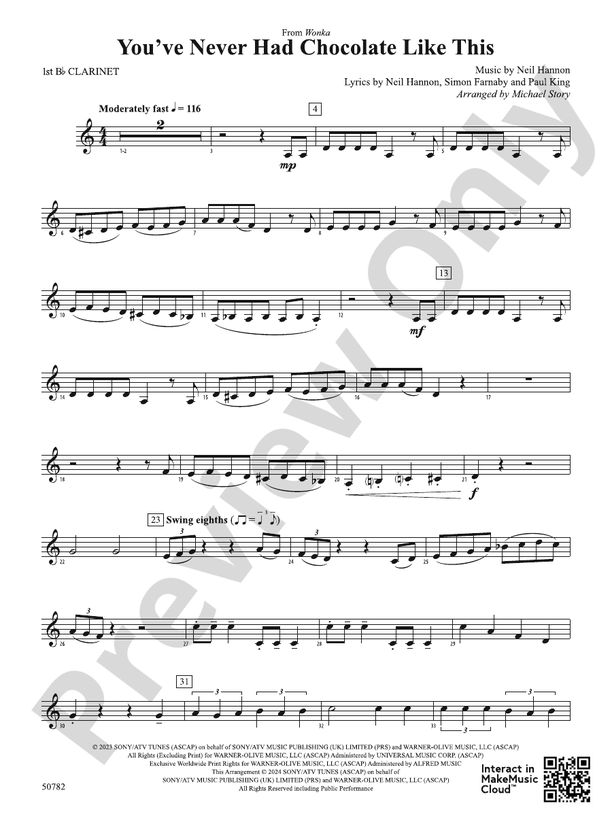 You've Never Had Chocolate Like This: 1st B-flat Clarinet: 1st B-flat ...