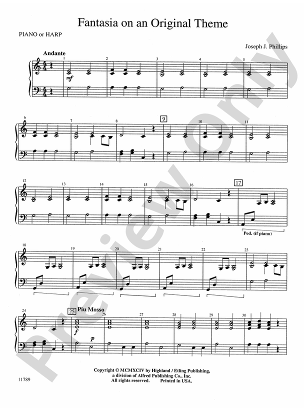 Fantasia on an Original Theme: Piano Accompaniment: Piano Accompaniment ...