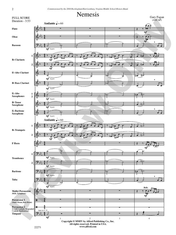 Nemesis: Concert Band Conductor Score & Parts: Gary Fagan - Digital ...