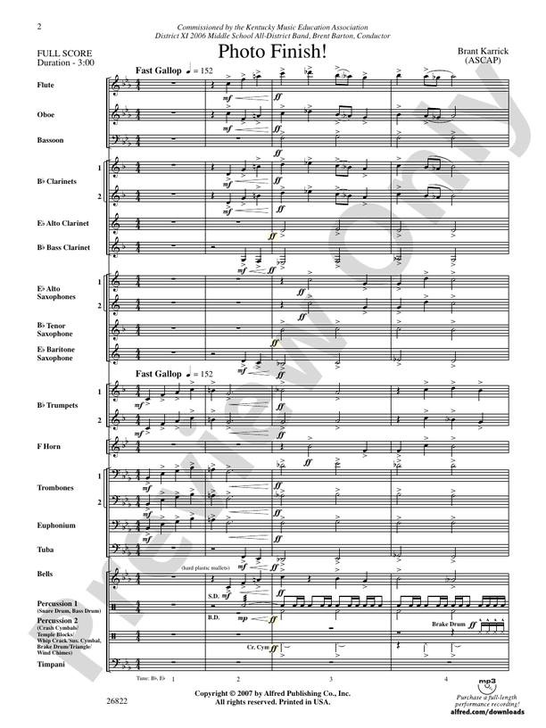 Photo Finish!: Score: Concert Band Score - Digital Sheet Music Download