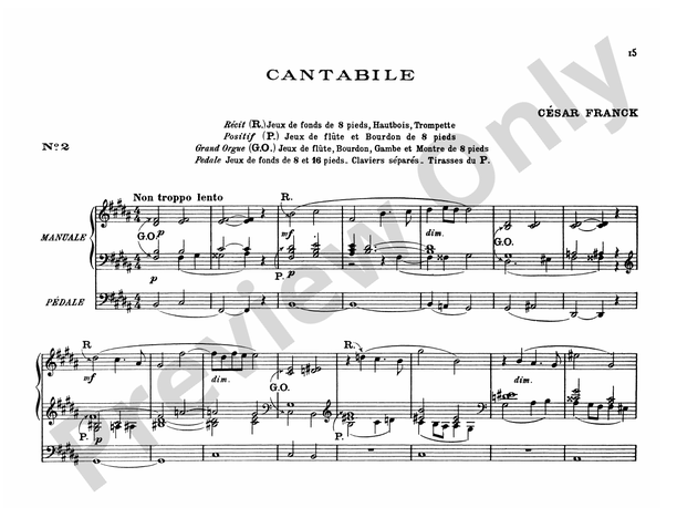 Franck: Complete Organ Works, Volume III: Cantabile in B Major Part ...