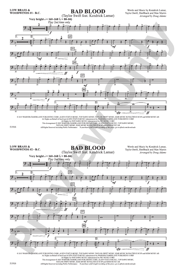 Bad Blood: Low Brass & Woodwinds #1 - Bass Clef: Low Brass & Woodwinds ...