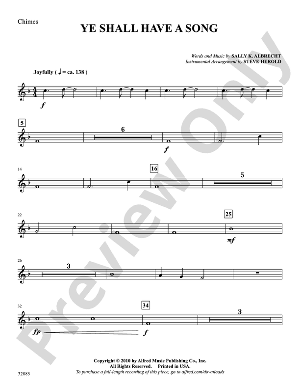 Ye Shall Have a Song: Chimes: Chimes Part - Digital Sheet Music Download