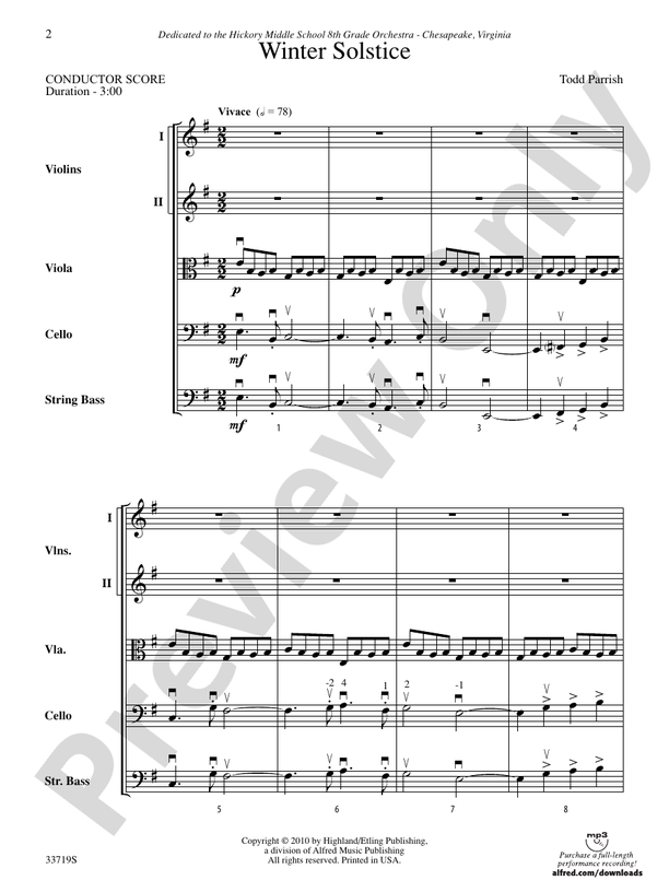Winter Solstice: String Orchestra Conductor Score & Parts: Todd Parrish ...
