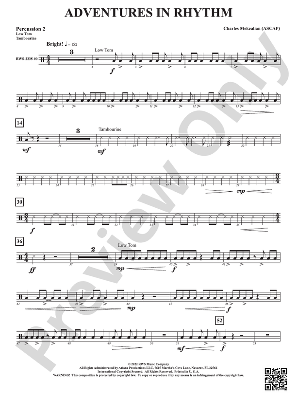 Adventures in Rhythm: 2nd Percussion: 2nd Percussion Part: Charles ...