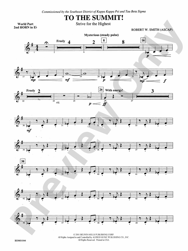 To the Summit! (Strive for the Highest): (wp) 2nd Horn in E-flat: (wp) 2nd Horn in E-flat World ...