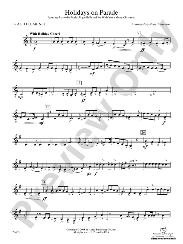 Holidays on Parade: (wp) E-flat Alto Clarinet: (wp) E-flat Alto Clarinet World Part - Digital ...