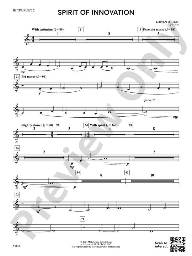 Spirit of Innovation: 2nd B-flat Trumpet: 2nd B-flat Trumpet Part - Digital Sheet Music Download