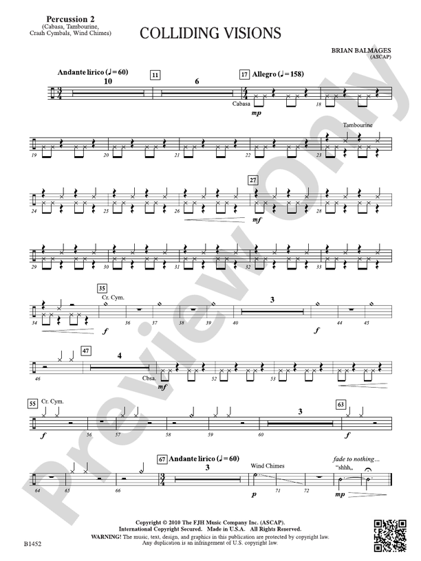 Colliding Visions: Percussion 2: Percussion 2 Part: Brian Balmages - Digital Sheet Music Download