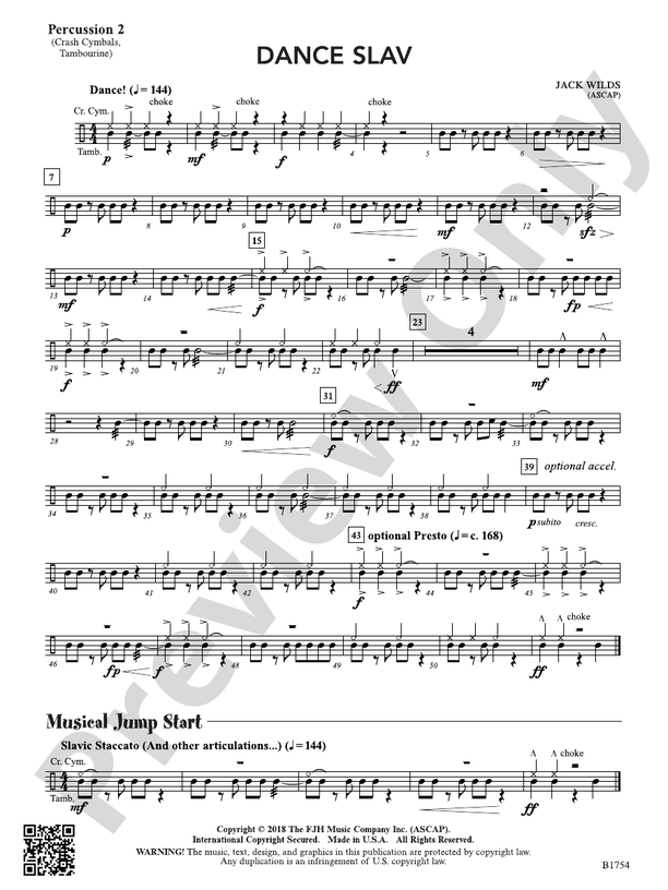 Dance Slav: Percussion 2: Percussion 2 Part: Jack Wilds - Digital Sheet ...