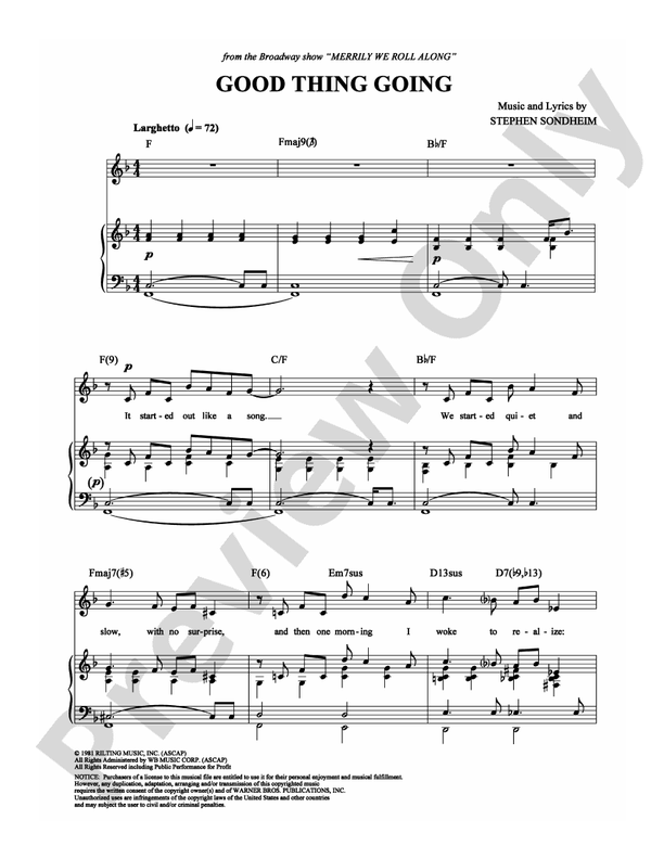 Good Thing Going: Piano/Vocal/Chords: Stephen Sondheim - Digital Sheet ...