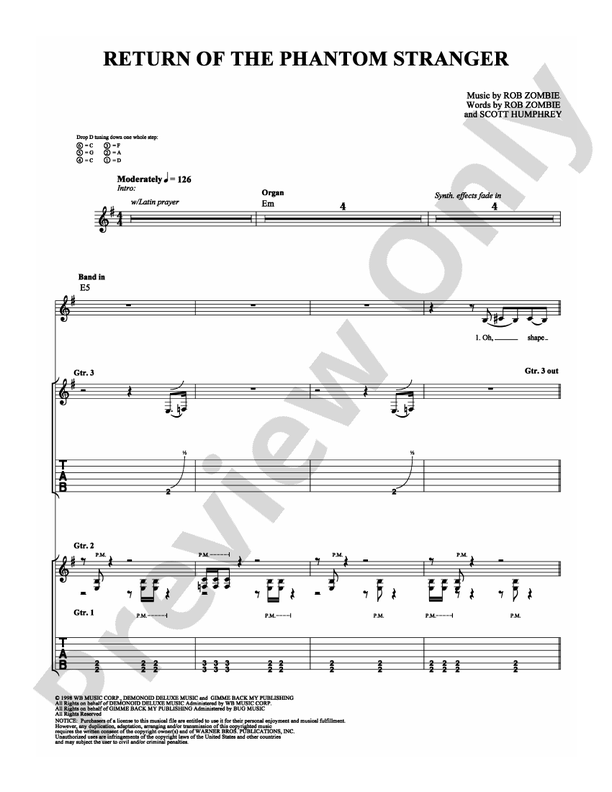 Return of the Phantom Stranger: Guitar TAB: Rob Zombie - Digital Sheet ...